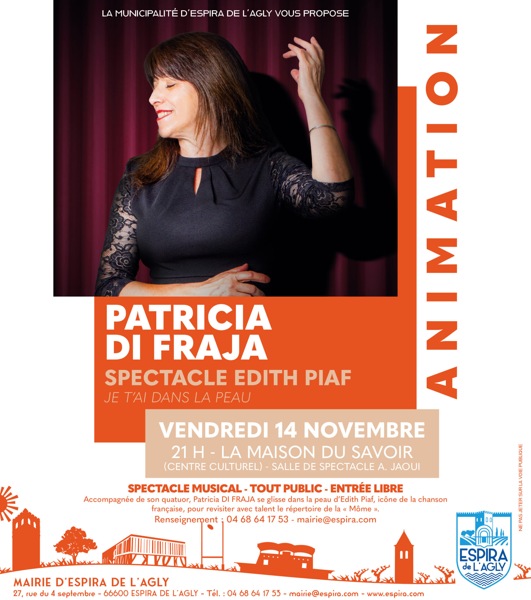 SPECTACLE "JE T'AI DANS LA PEAU" – PATRICIA DI FRAJA - Mairie d'Espira ...